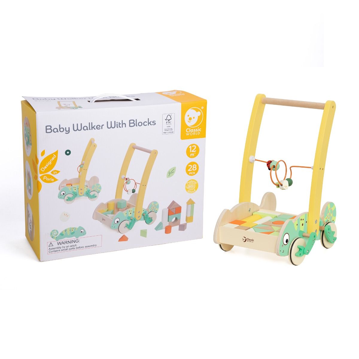 Wooden Baby Walker with Blocks - Grandpa's Toys Geraldine — Grandpas ...