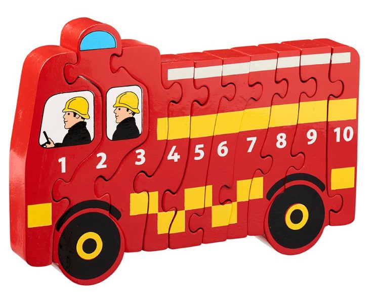 Lanka Kade Wooden Fire Engine Number Puzzle - Grandpas Toys Geraldine