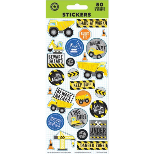 Construction Stickers - Grandpas Toys Geraldine